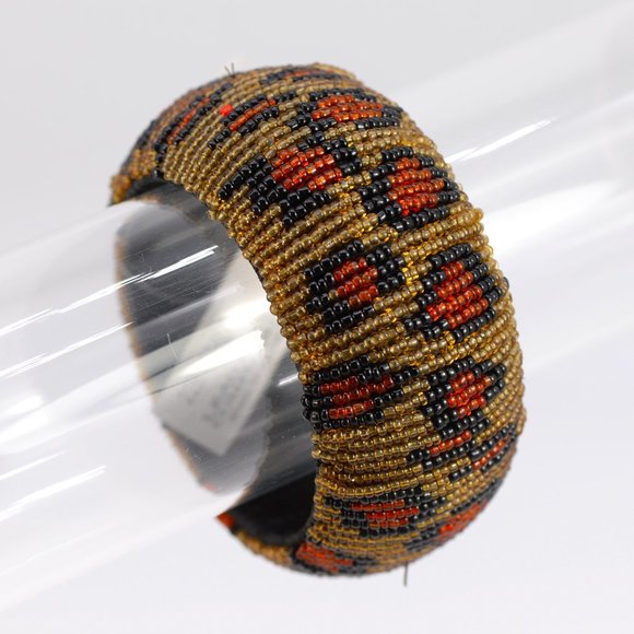 Jewelry | Seed Bead Leopard Printed Bangle | Poshmark